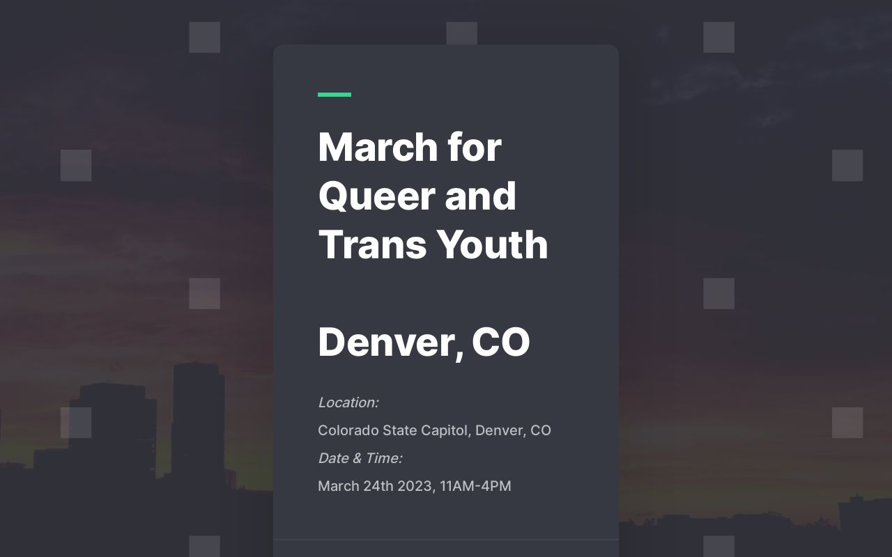 Denver March for Queer and Trans Youth
